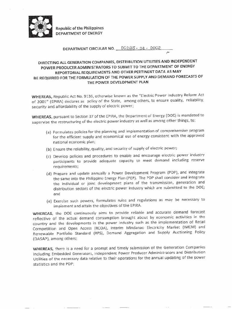 DOE - DC2015!04!0002 MOR Submission | PDF