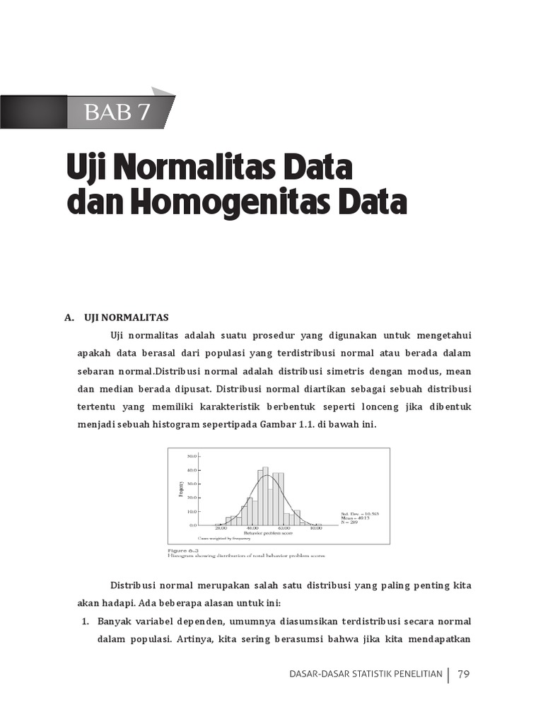 007-Uji Normalitas Dan Homogenitas Data | PDF