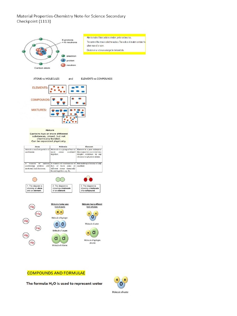Science Secondary Checkpoint Note-Material Properties | PDF