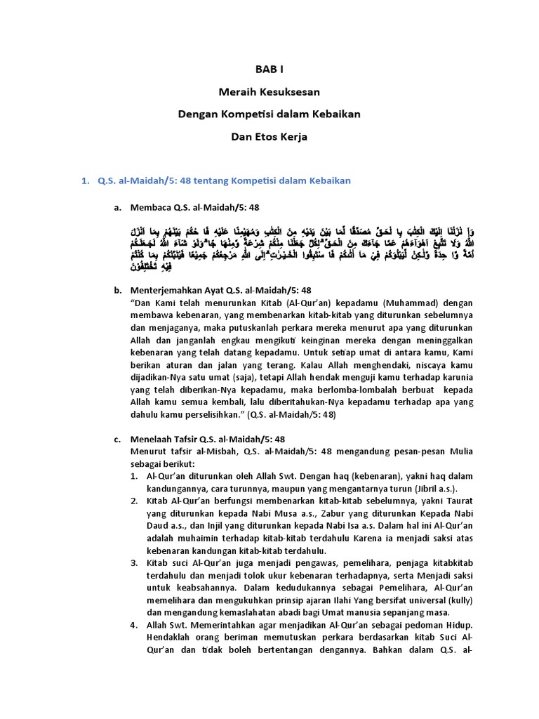 Rangkuman Bab 1 Pai Kelas 10 Kurmer | PDF