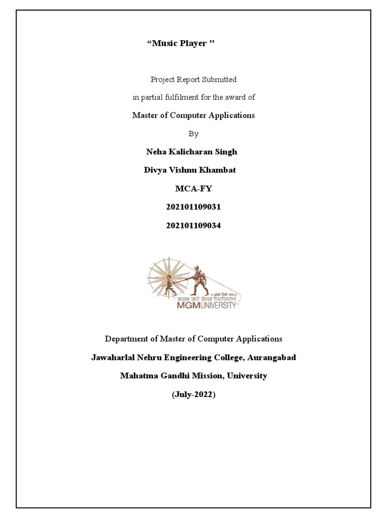 Music Player Report | PDF | Programming | Computer Program