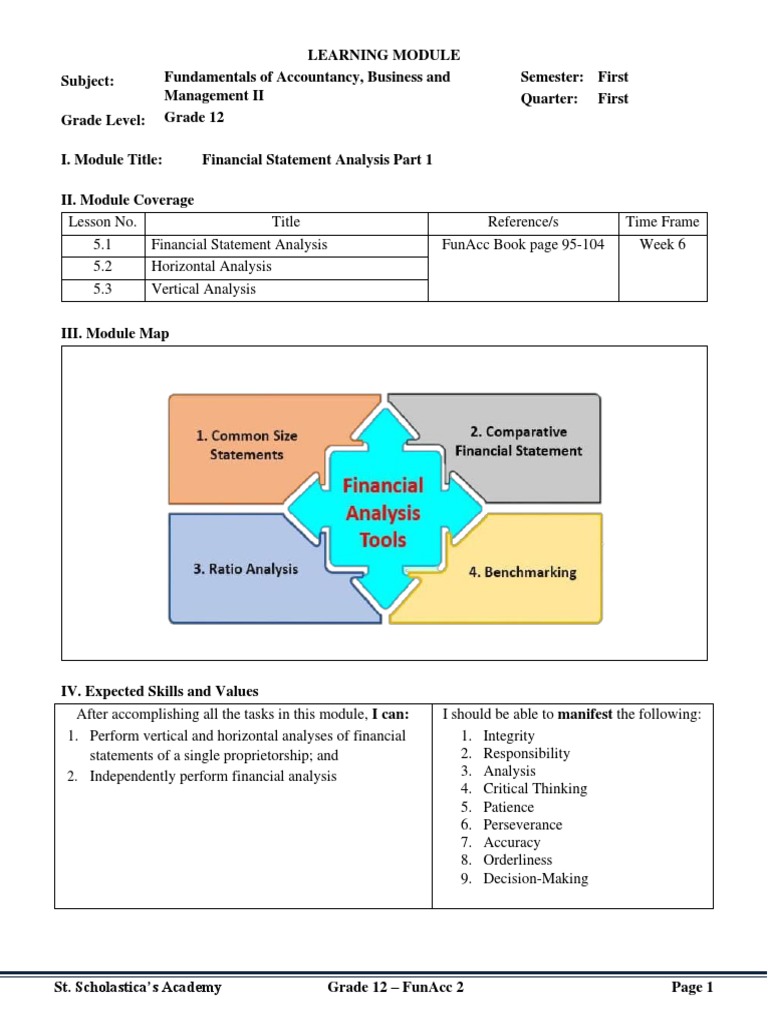 Lesson 5 Financial Statement Analysis Part 1 | PDF | Financial ...