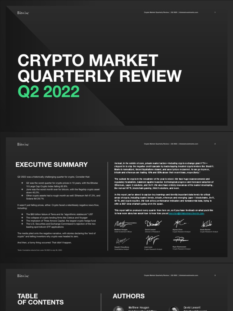 Bitwise - Crypto Market Quarterly Review | PDF