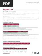 Data Sheet Hardox 400 | PDF | Hardness | Wear