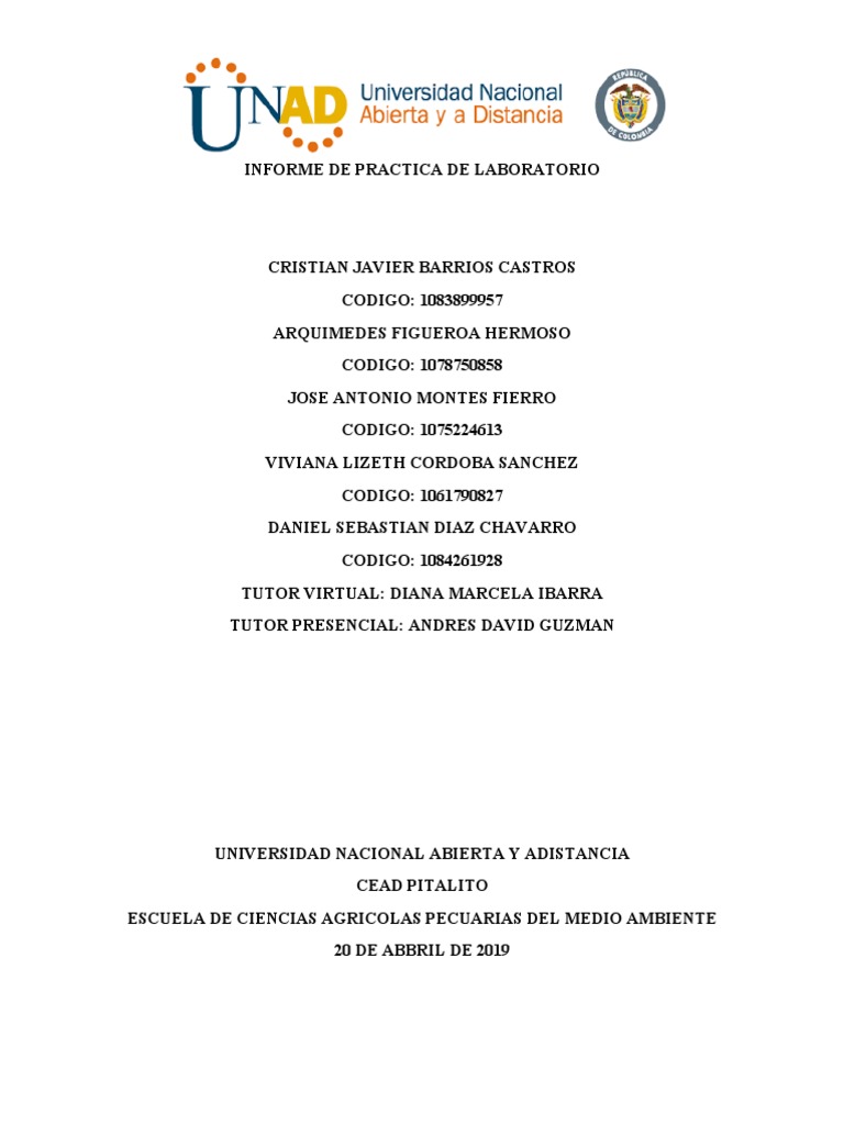 Informe de Practica de Laboratorio | PDF