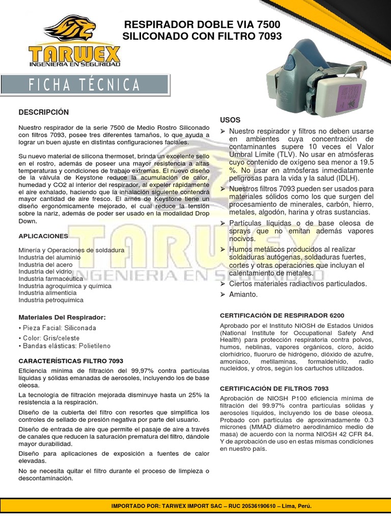 Silicona 7093 - Ficha Técnica | PDF | Rieles | Filtración