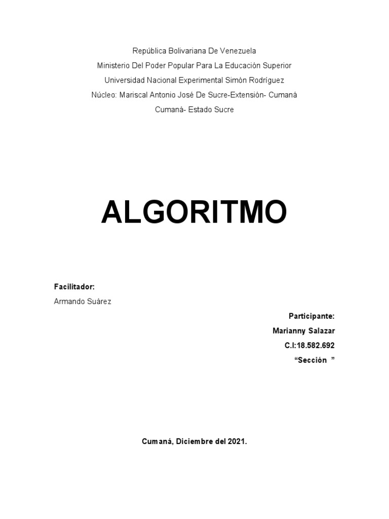 Ensayo Unidad I Algoritmo | PDF