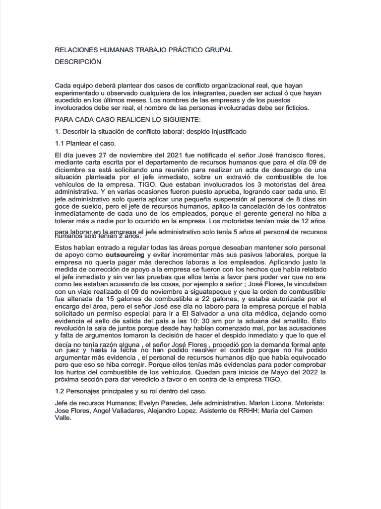 PDF Relaciones Humanas Trabajo Practico Grupal - Compress | PDF | Gestión de recursos humanos ...