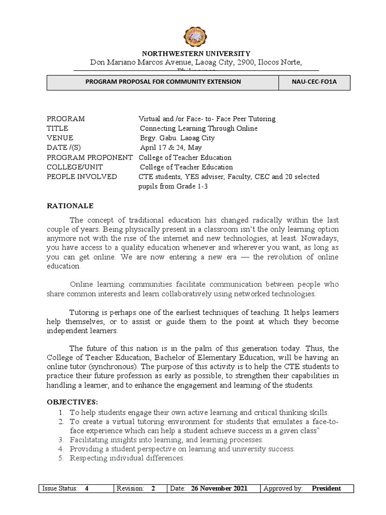 Comm Extension-Proposal | PDF | Teachers | Teacher Education