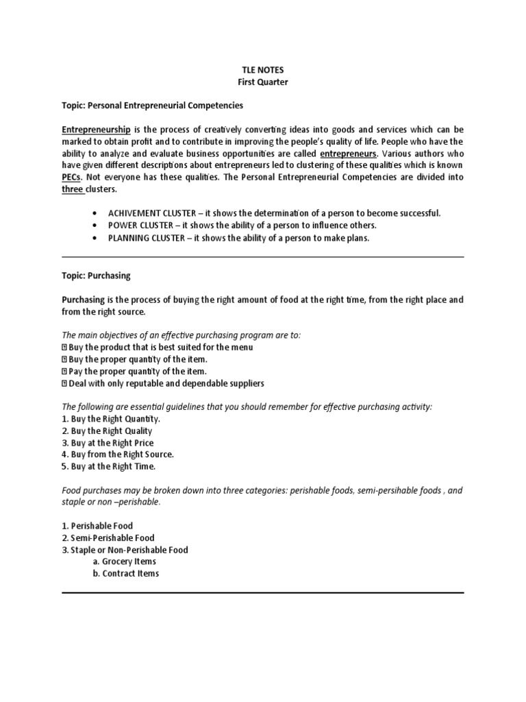 Tle Notes | PDF | Soup | Foods