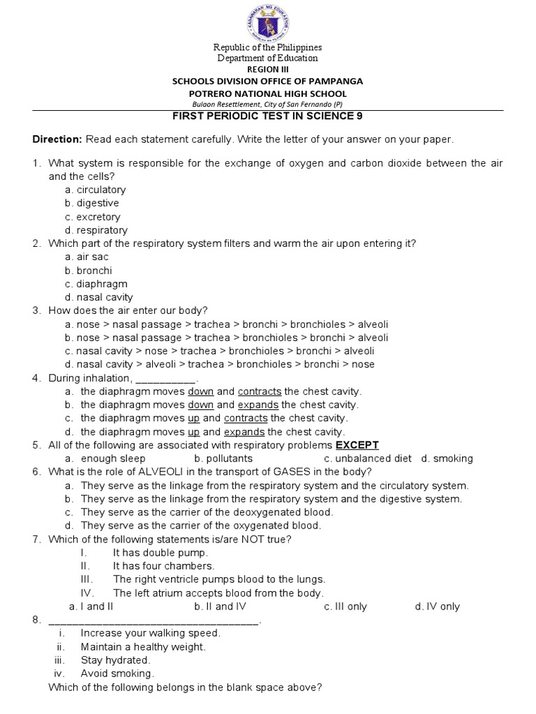 1st PT in Science 9 With TOS 2022 2023 | PDF | Dominance (Genetics) | Heart