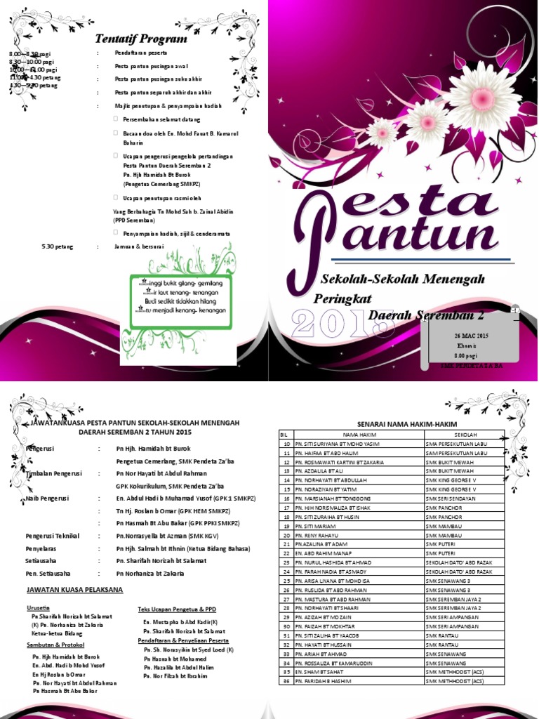 Buku Program Pesta Pantun PDF | PDF