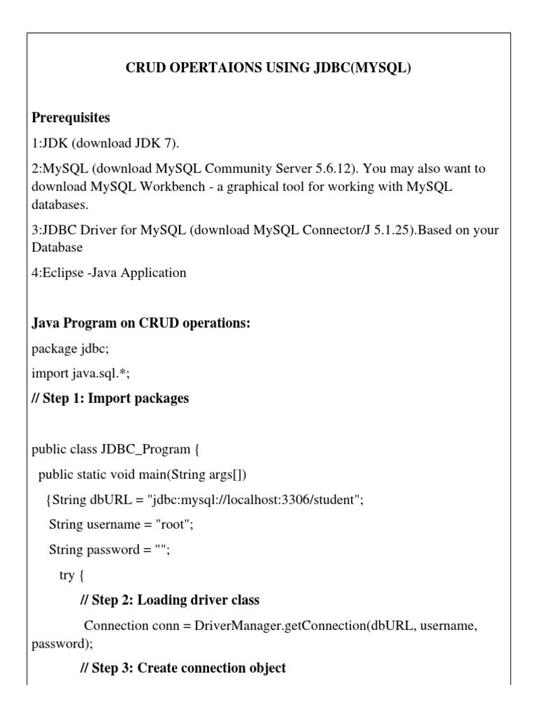 CRUD Operations | PDF | My Sql | Computer Programming