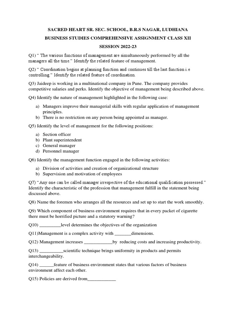 Comprehensive Assignment Business Studies | PDF | Water Heating ...
