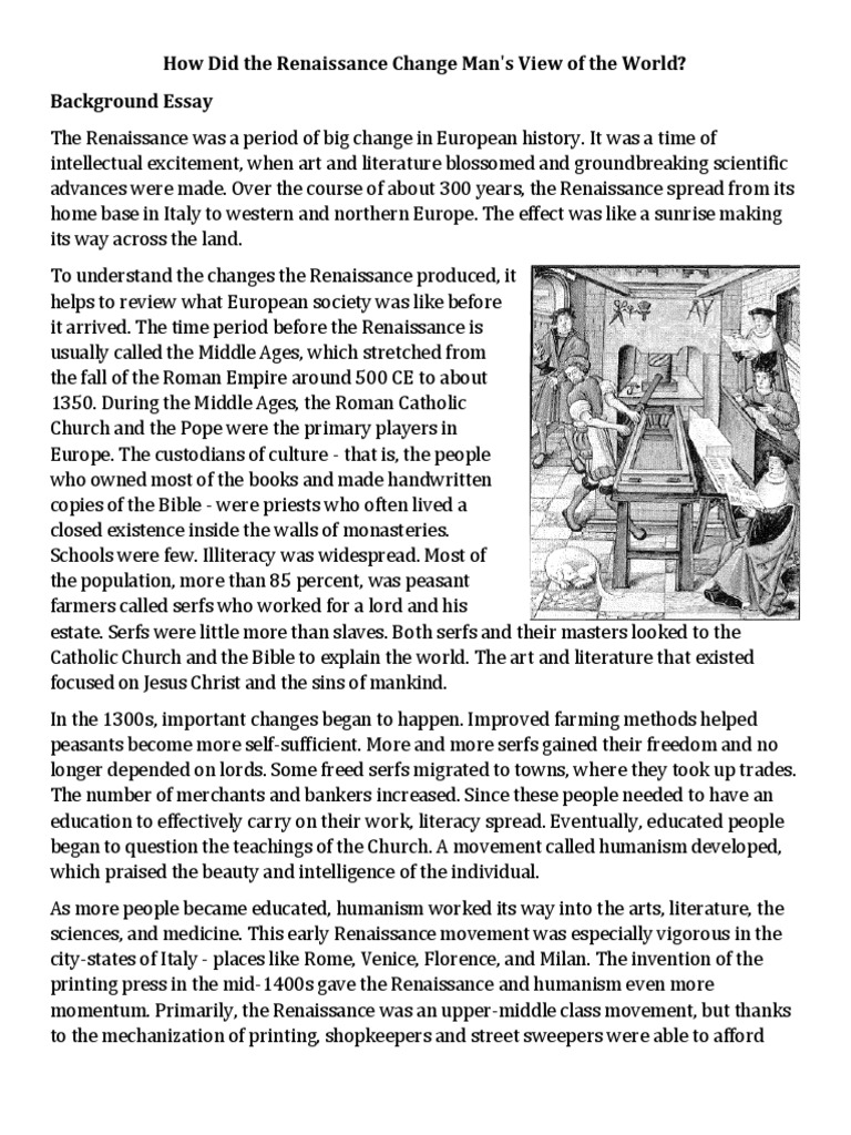 Renaissance's Impact on Human Perspective | PDF | Renaissance ...