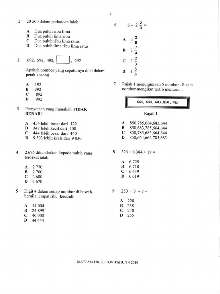 MATEMATIK Tahun 4 | PDF