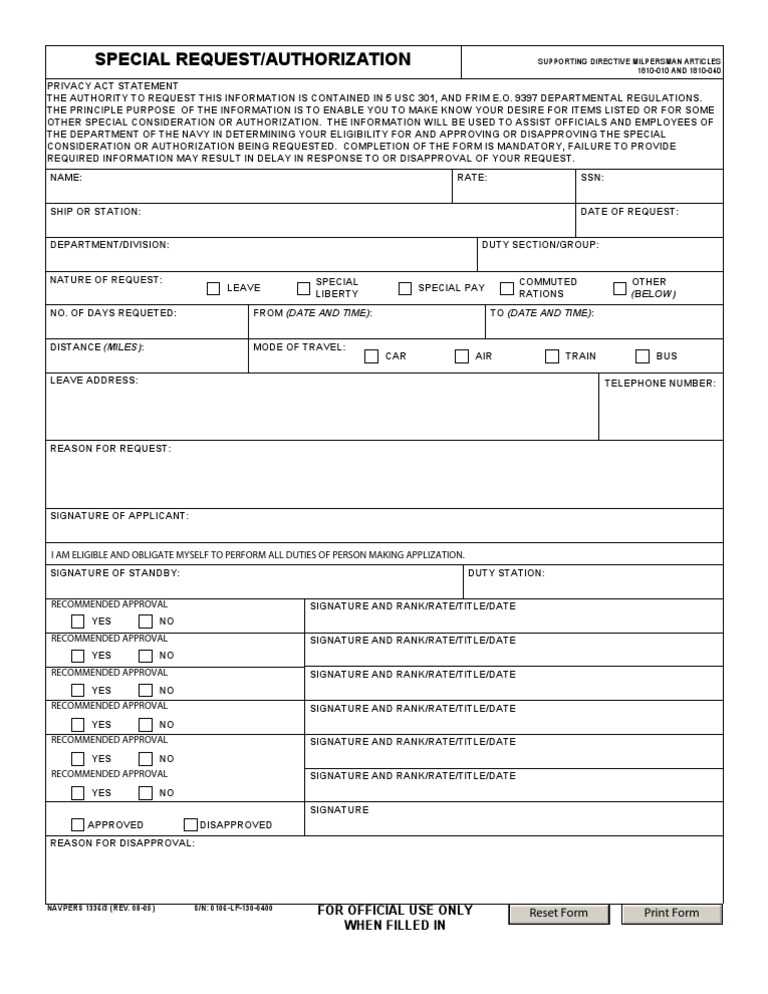 Special Request Chit | PDF