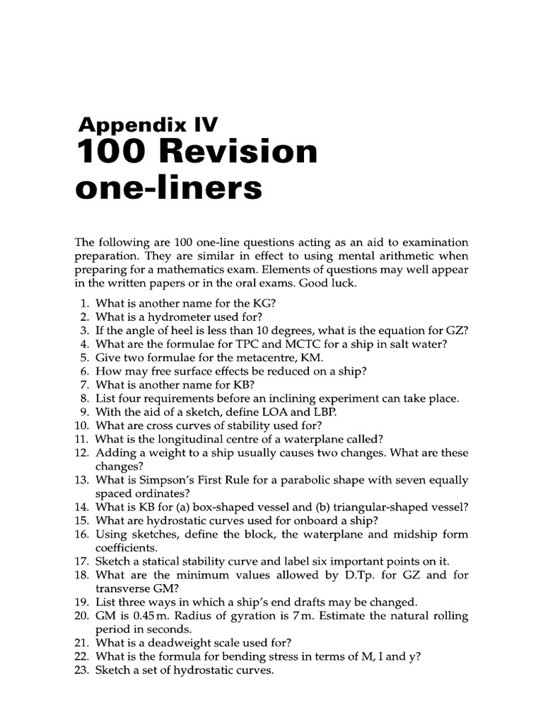 100 Revision Questions | PDF