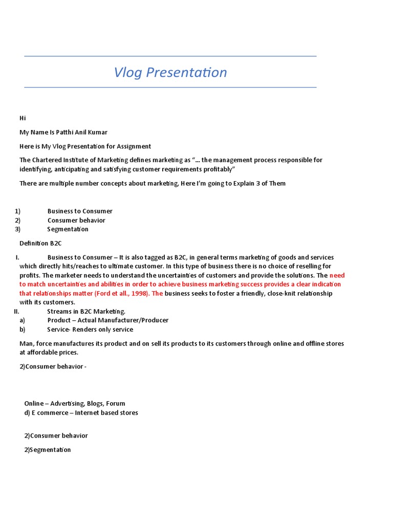 Vlog Reading List | PDF