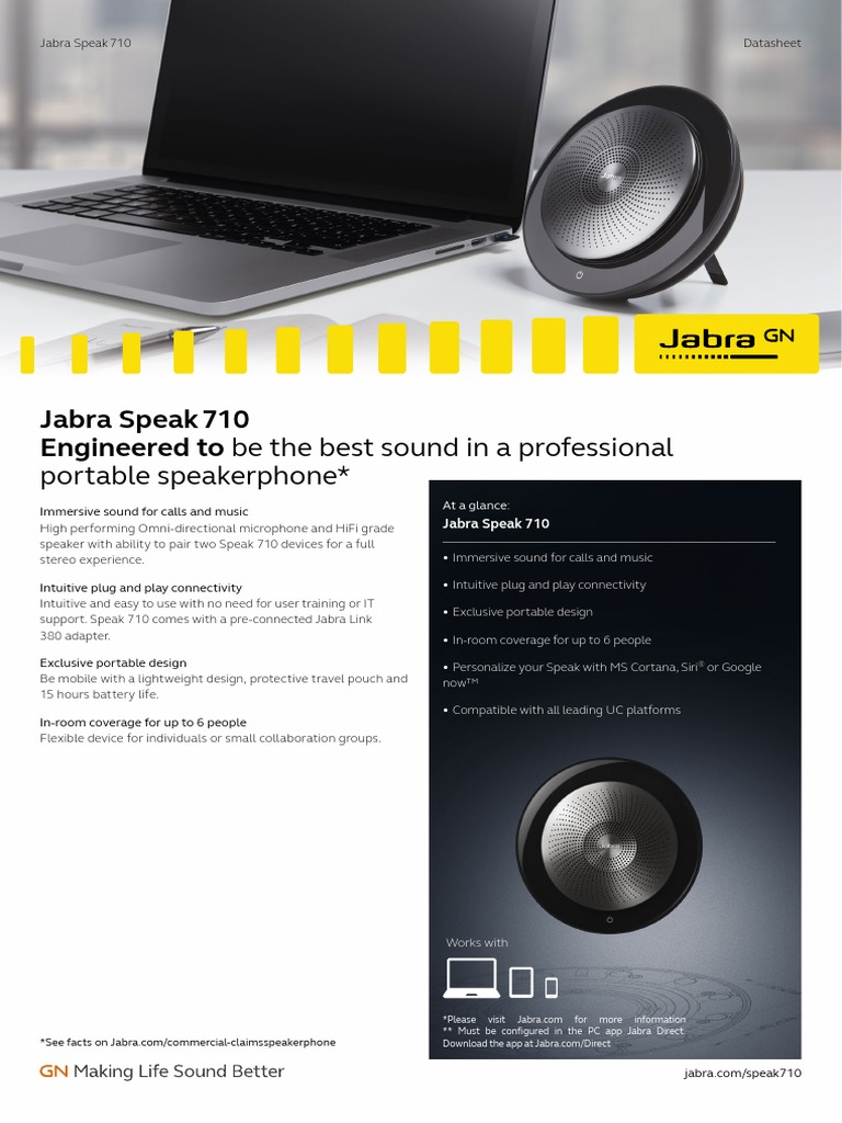 Jabra Speak 710 Datasheet 240222 - WEB | PDF