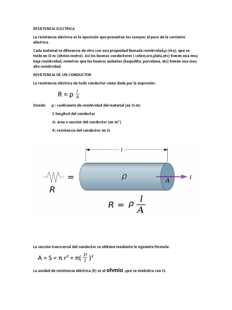 Resistencia Electrica | PDF | Resistencia Eléctrica y Conductancia ...