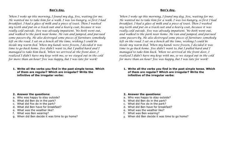 Reading in Past Simple | PDF