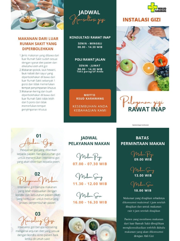 Leaflet Pelayanan Gizi | PDF