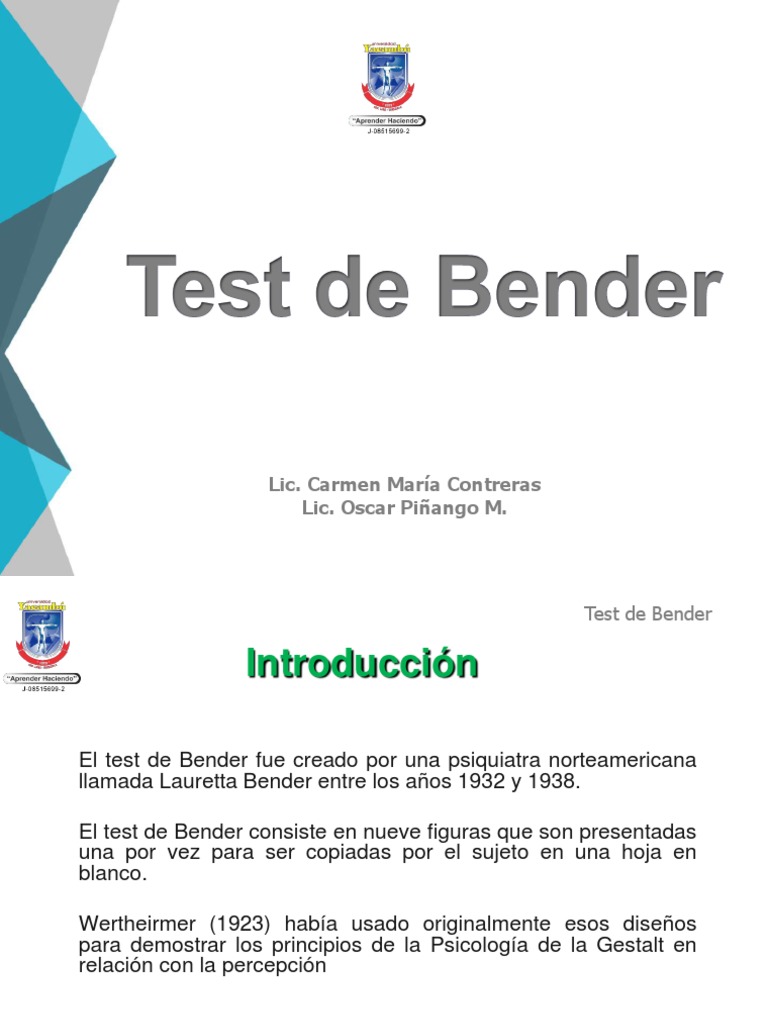Test Gestaltico Visomotor Bender-Comprimido | PDF