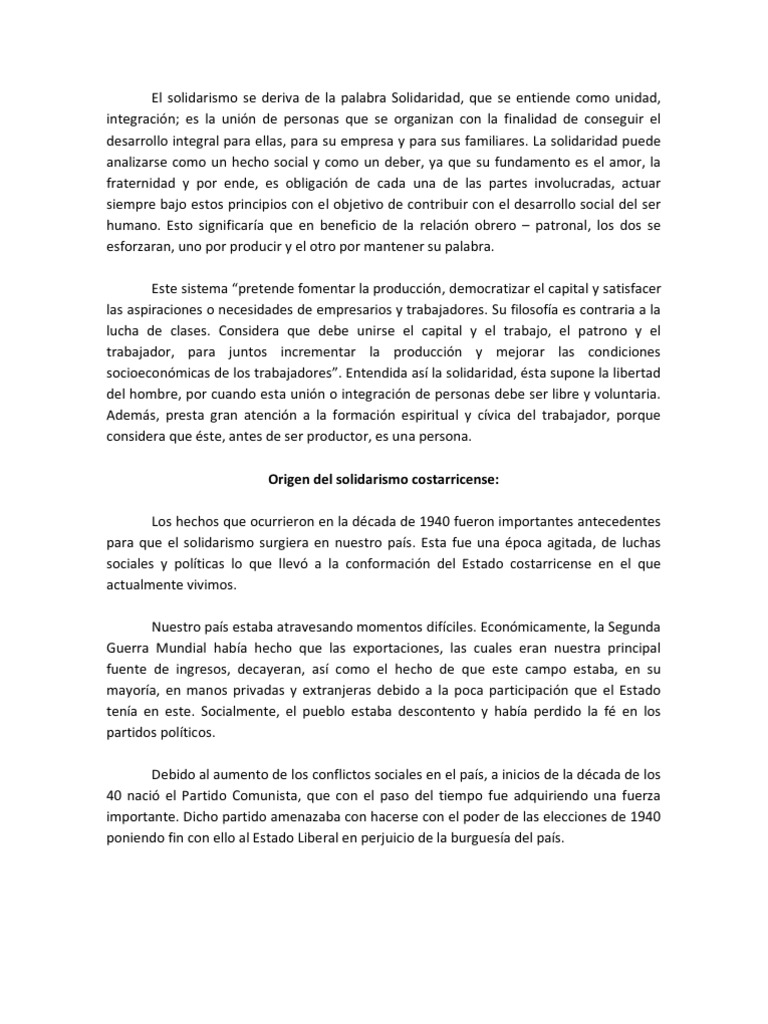 Solidarismo en Costa Rica | PDF
