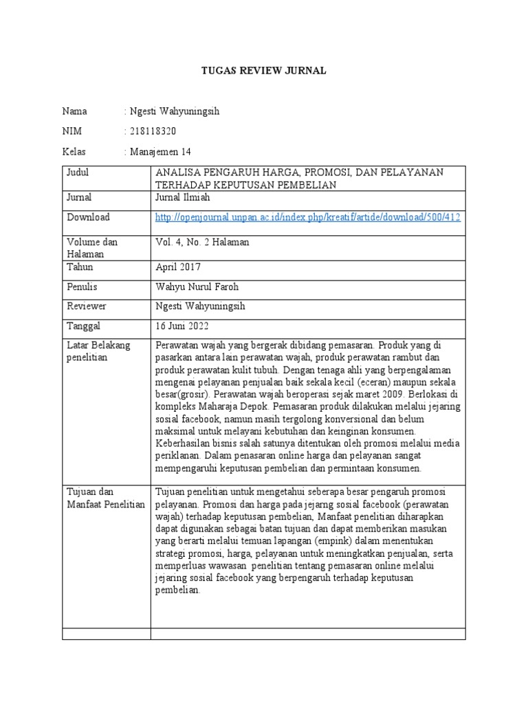 Tugas Review Jurnal | PDF