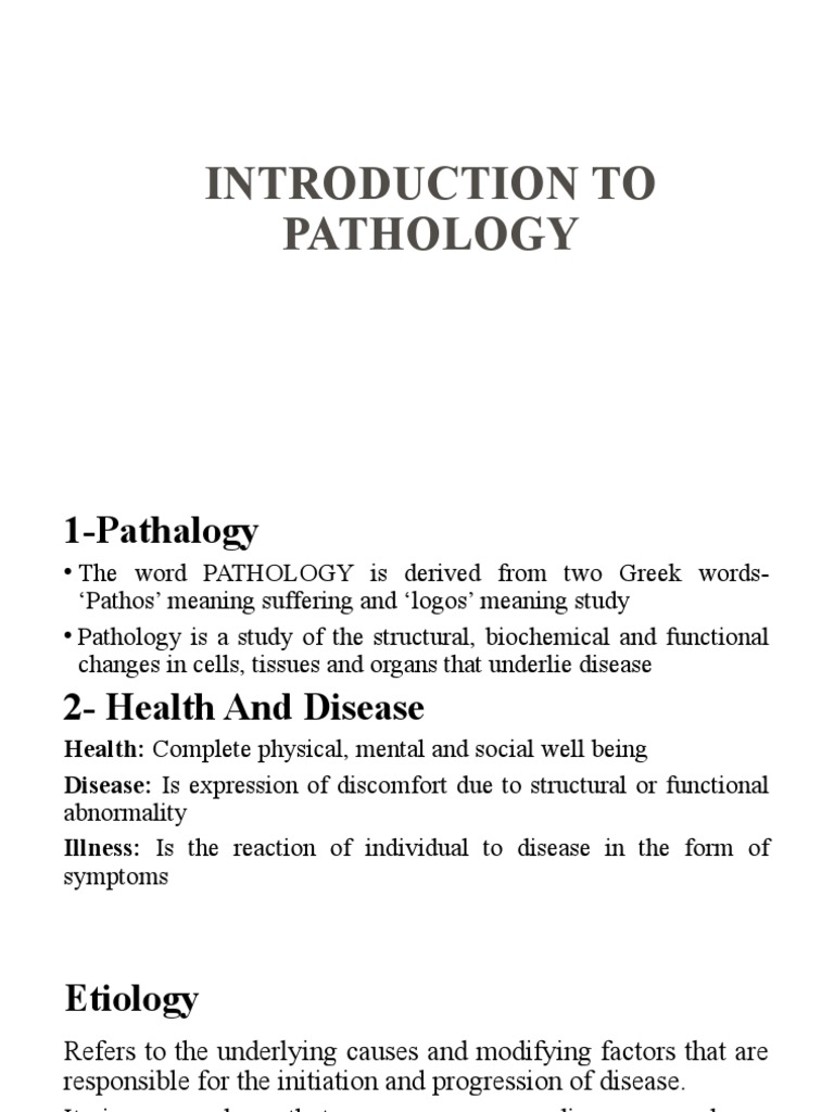 Introduction To Pathology | PDF