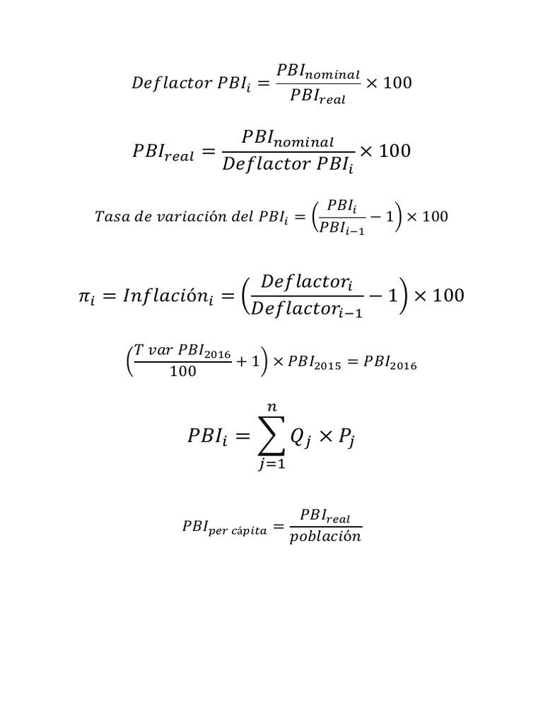 Fórmulas PBI, Empleo y OA - DA | PDF