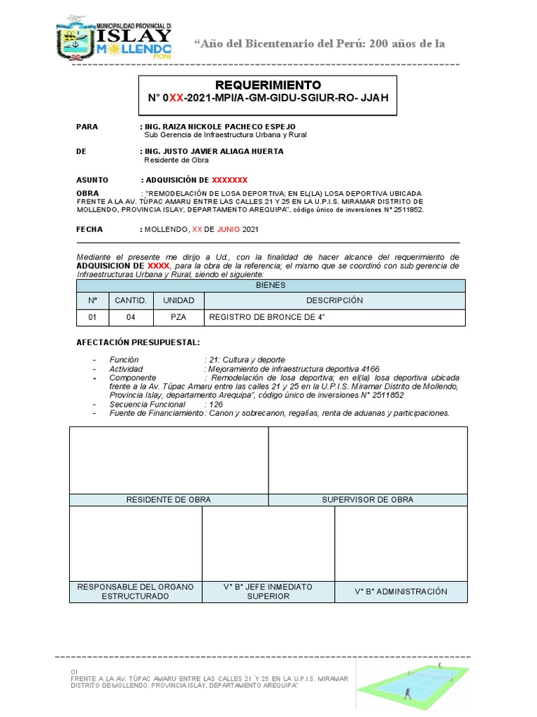 1.req Materiales - Modelo | PDF