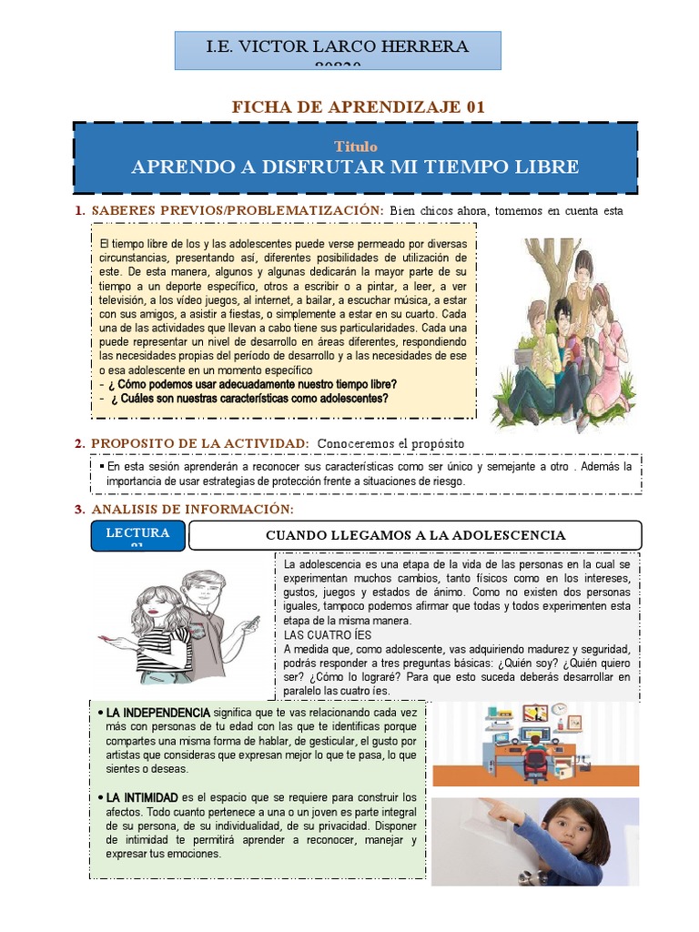Disfruta y Aprovecha tu Tiempo Libre | PDF | Aprendizaje | Comprensión