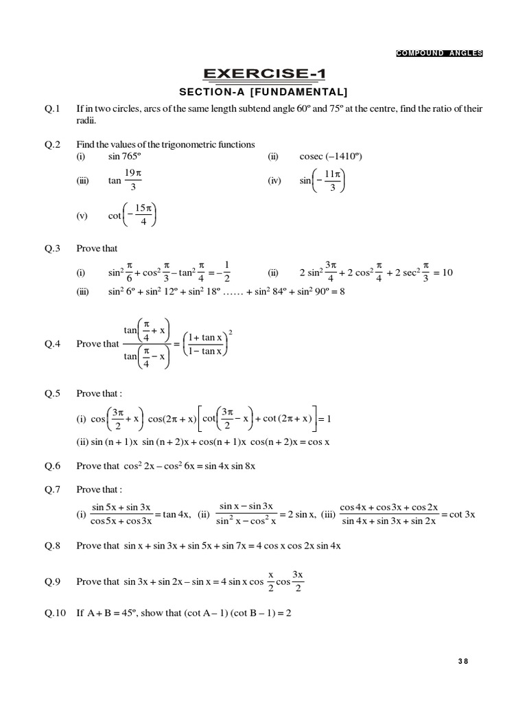 Tri 1 | PDF | Trigonometric Functions | Special Functions