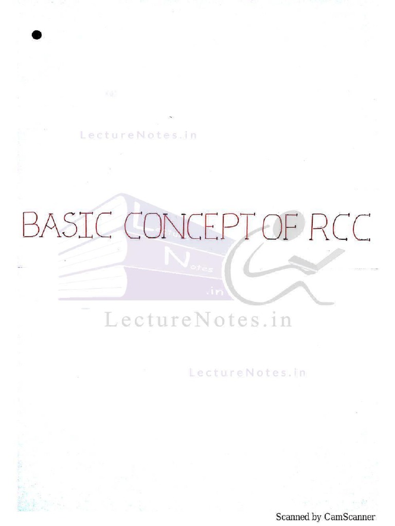 Note Design of Reinforced Concrete Structures Drcs by - Lecturenotes | PDF