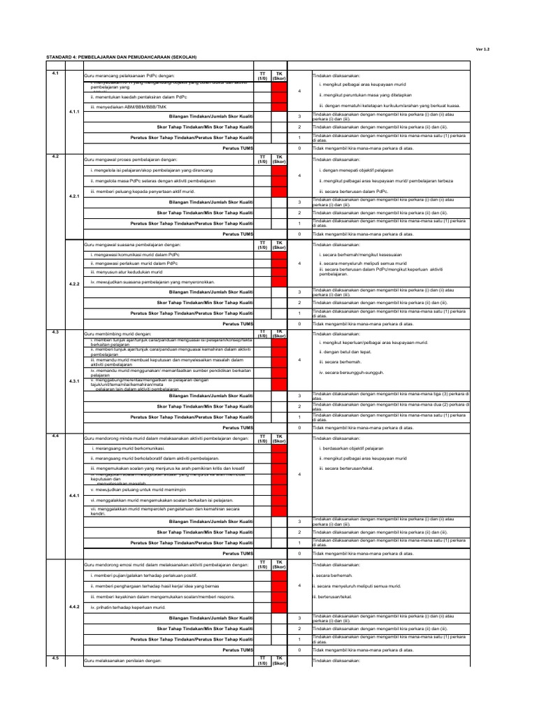 Borang Standard 4 2022 Pencerapan | PDF