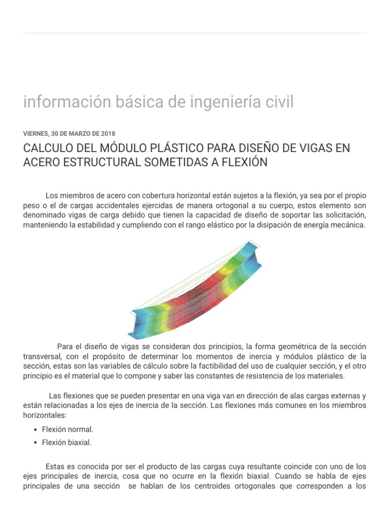 Calculo Del Módulo Plástico para Diseño de Vigas en Acero Estructural Sometidas A Flexión | PDF ...