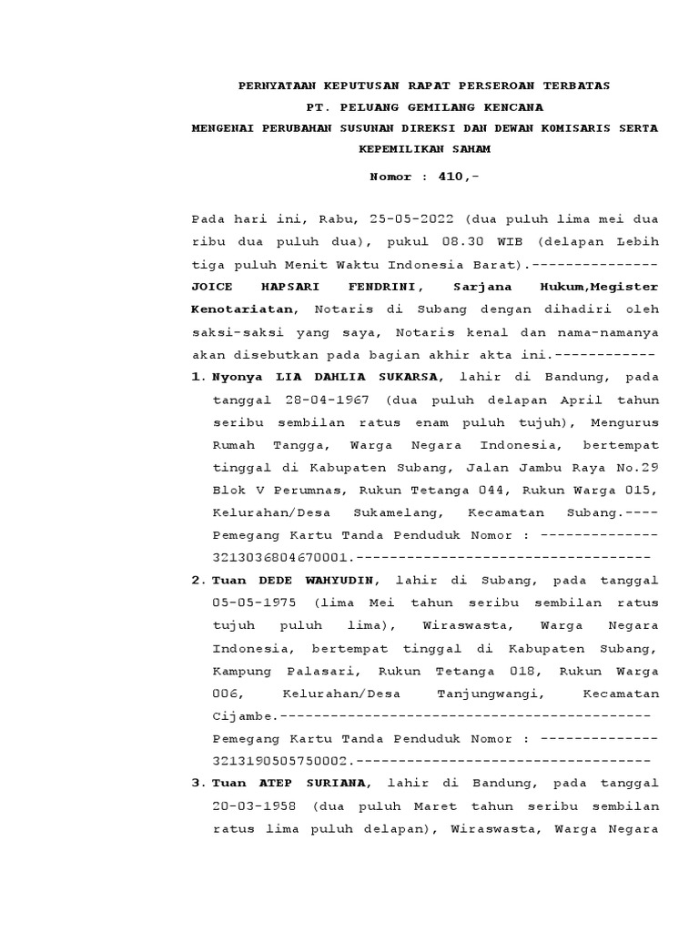 Pt. Peluang Gemilang Kencana | PDF