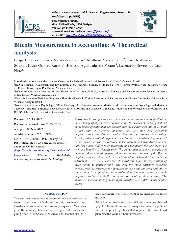 Bitcoin Measurement in Accounting: A Theoretical Analysis | PDF ...