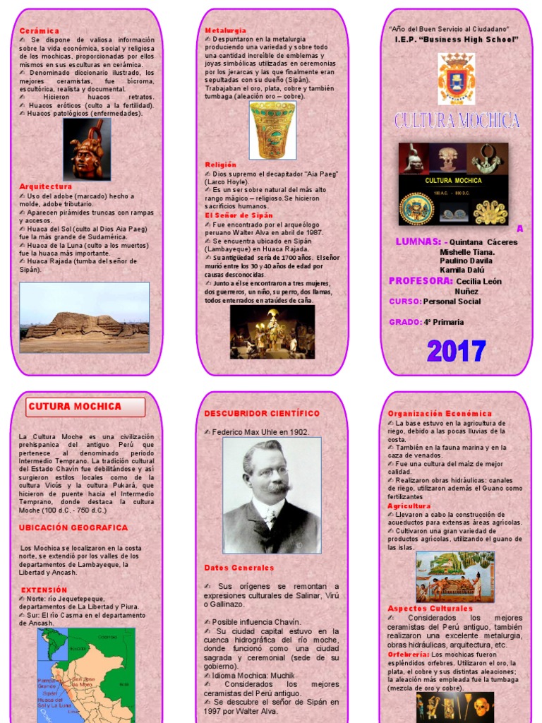 Triptiko de Cultura Mochica | PDF | Andes | Era precolombina
