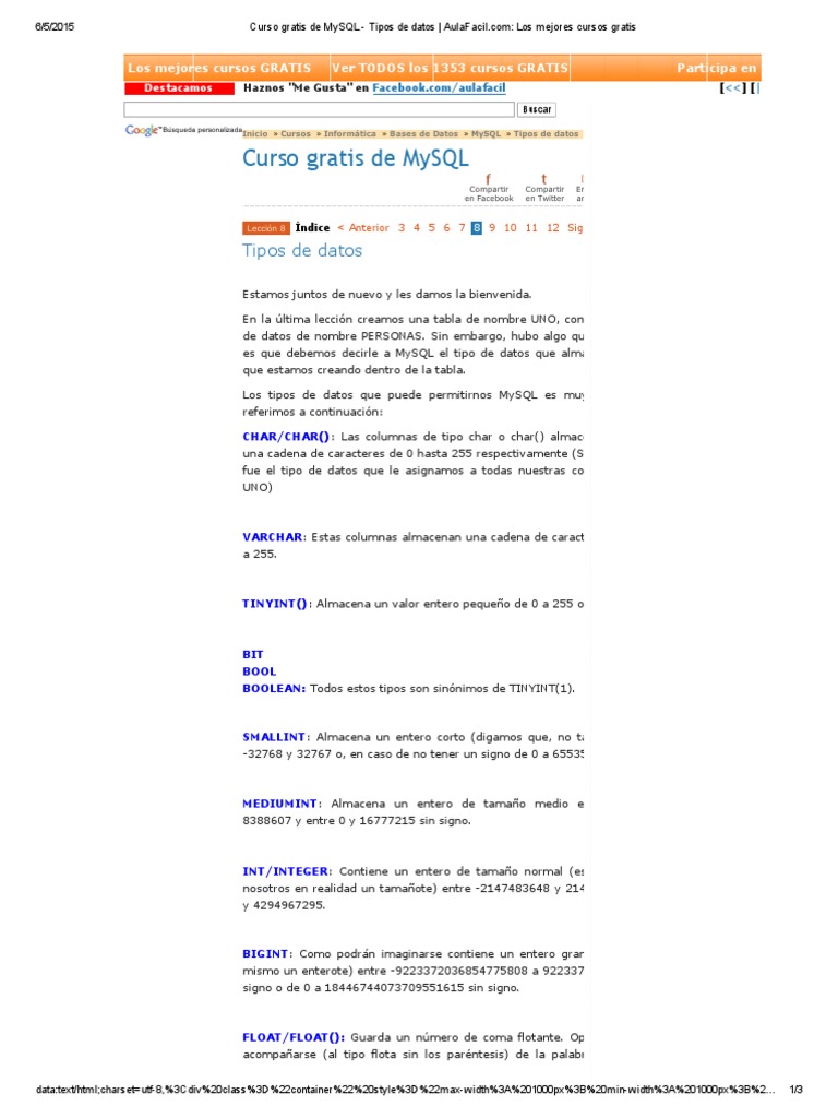 Curso Gratis de MySQL | PDF