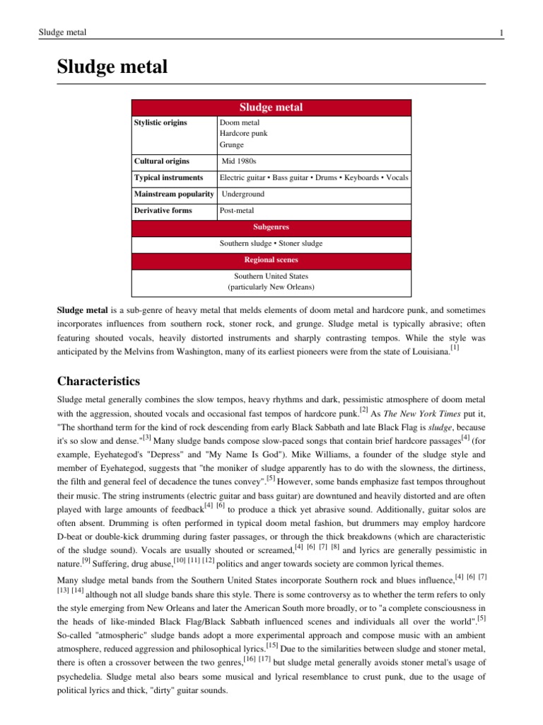Sludge Metal | PDF | Musical Subgenres | British Styles Of Music