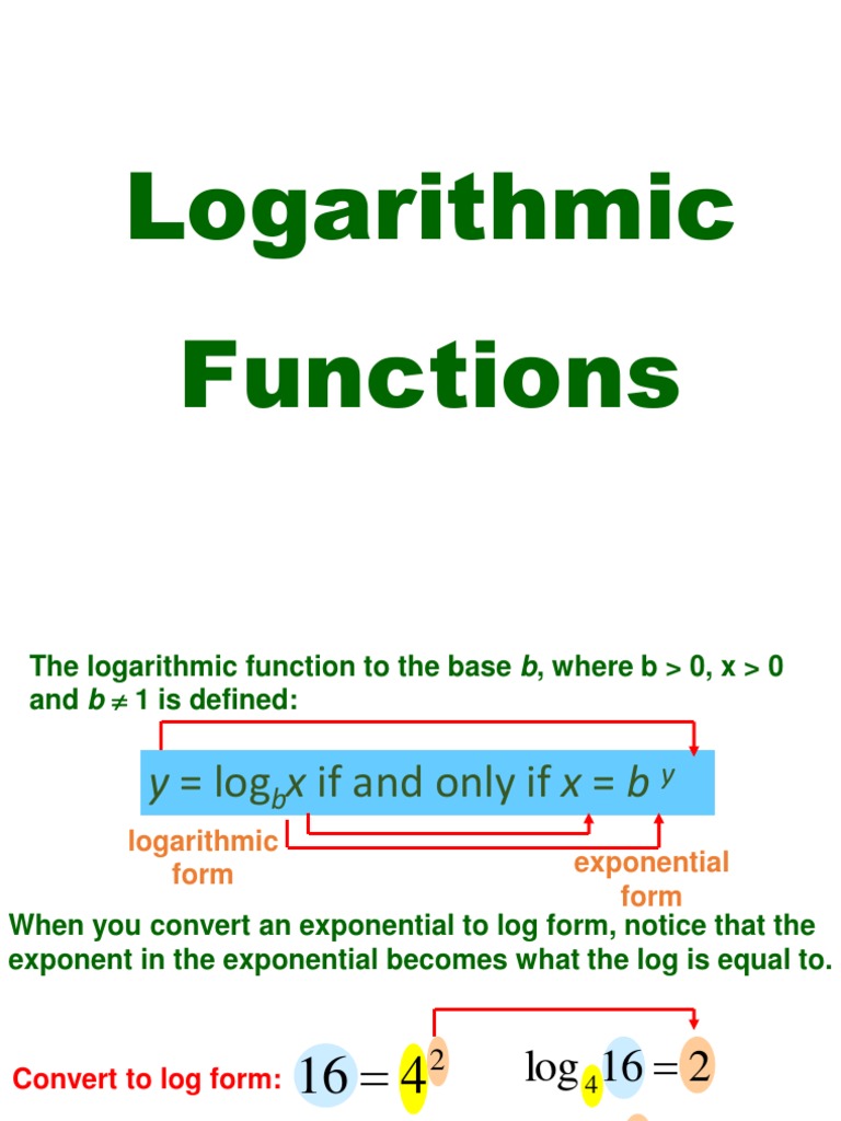 Logarithmic Functions | PDF