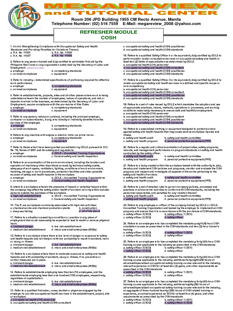 Cosh 1 | PDF | Occupational Safety And Health | Safety