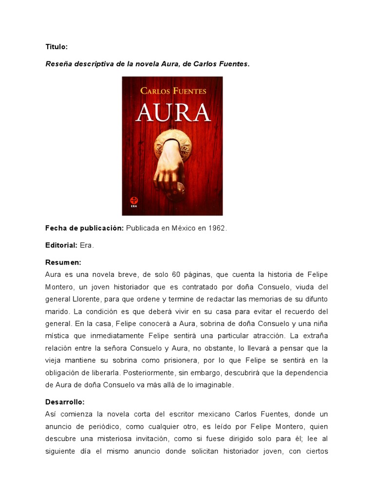 Reseña Descriptiva de Aura | PDF