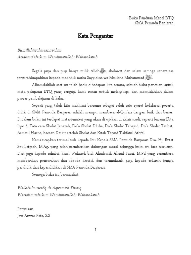 Buku Panduan Mapel BTQ SMA | PDF