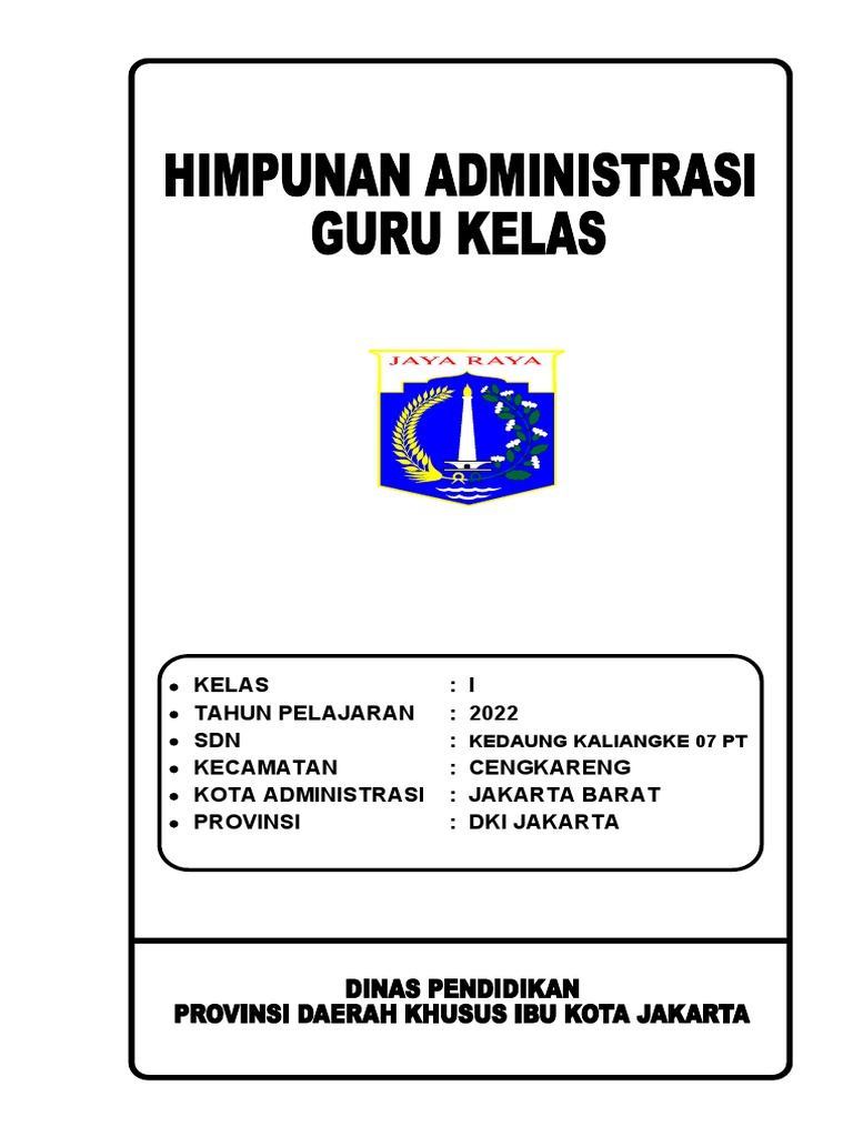 Sampul Administrasi Guru Kelas I | PDF