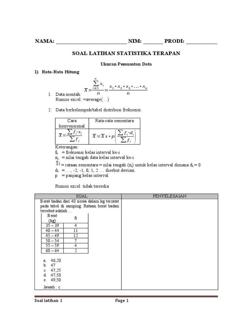 Soal Statistika Terapan | PDF