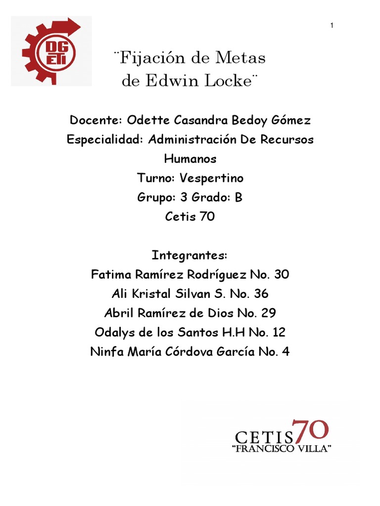 Fijacion de Metas de Edwin Locke | Descargar gratis PDF | Objetivo ...
